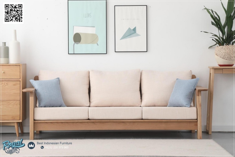 Sofa Tamu Minimalis Mewah Solid Wood Jati ST-Royal-132